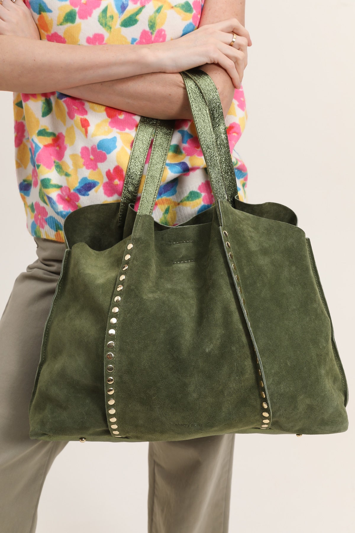 Sac Cabas GAELLE - Kaki – Cherry Paris